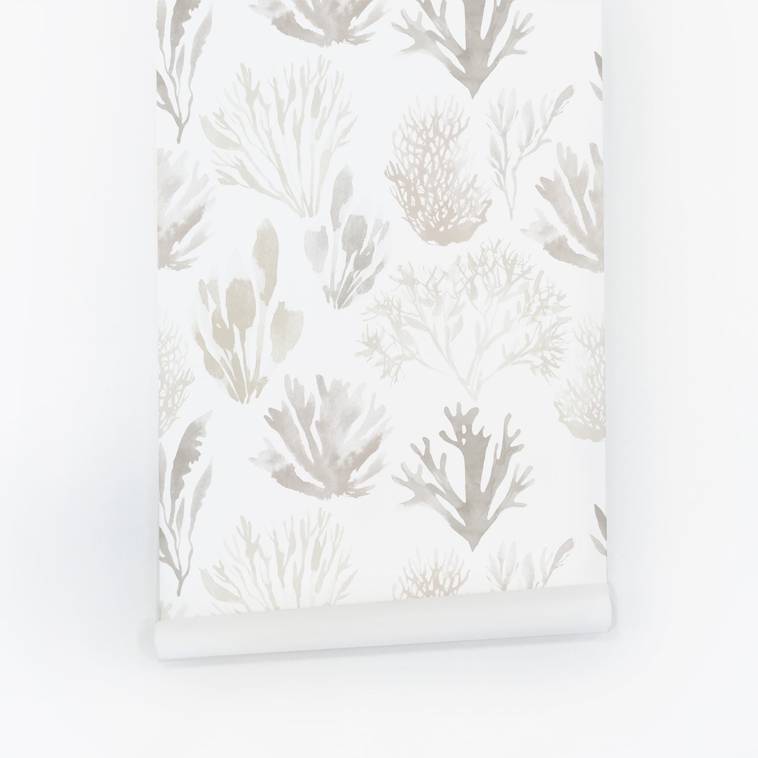 Elegant Neutral Watercolor Coral Wallpaper | Livettes | Livettes Wallpaper