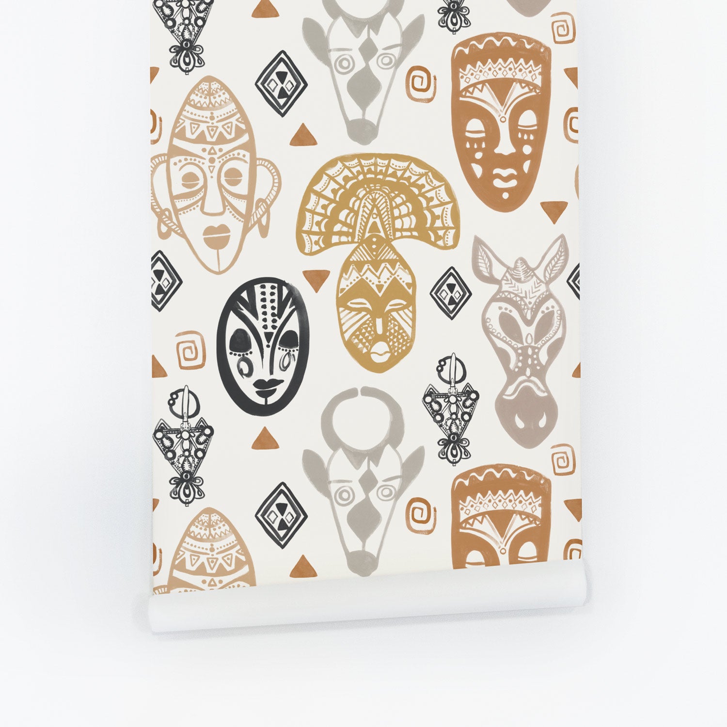 Tribal Masks Pattern Wallpaper | Livettes | Livettes Wallpaper