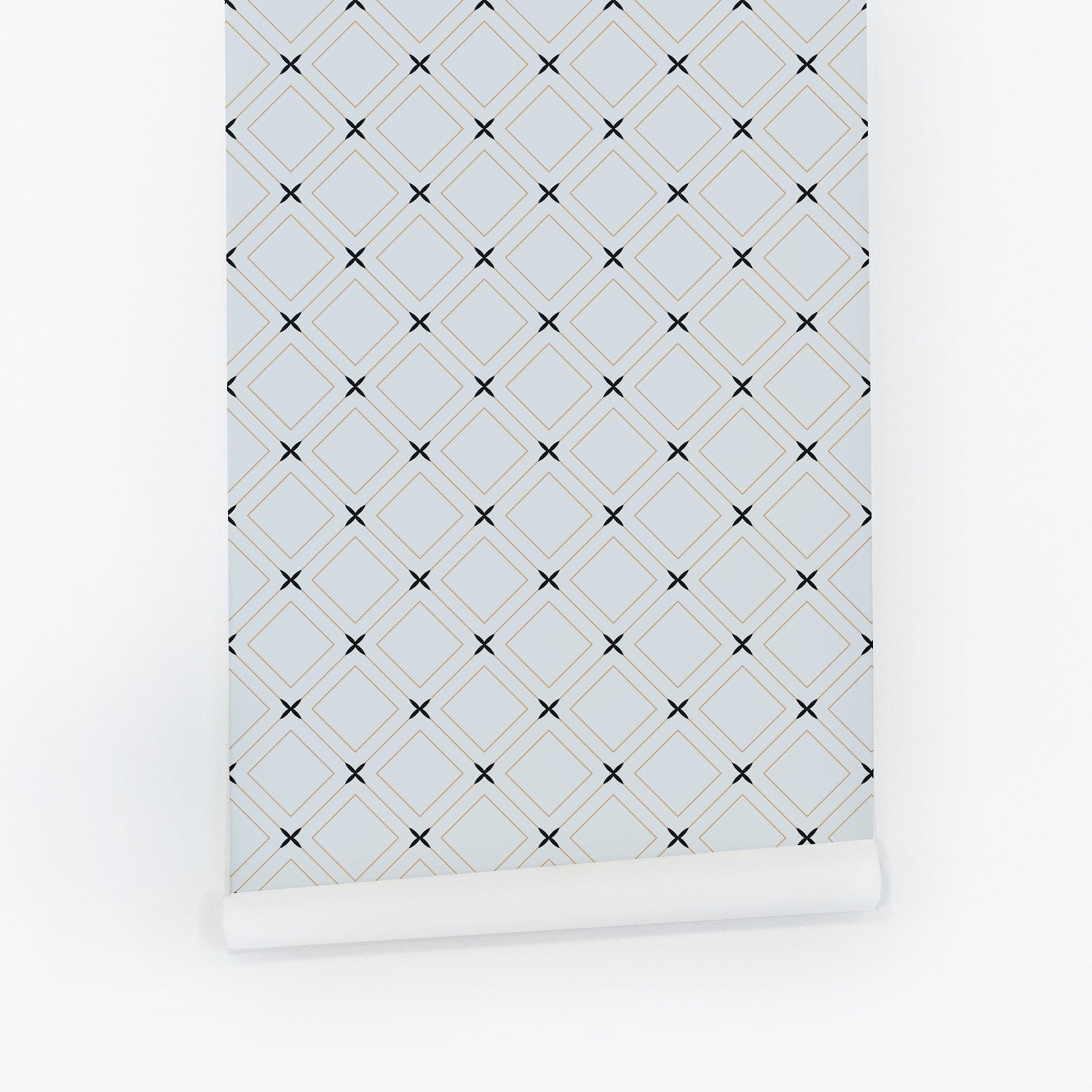 Blue Geometric Tile Pattern Wallpaper by Livettes | Livettes Wallpaper