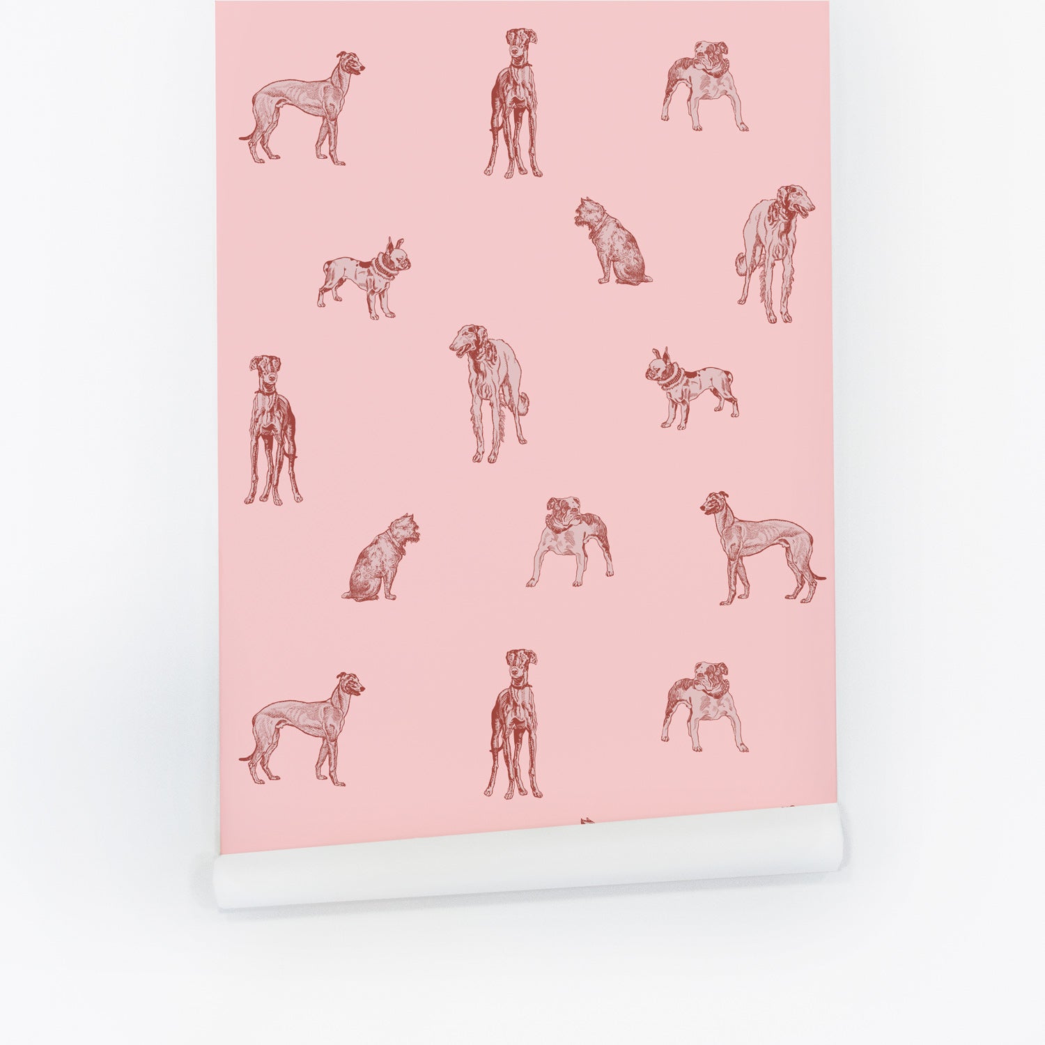 Pink Dog Print Wallpaper by Livettes | Livettes Wallpaper