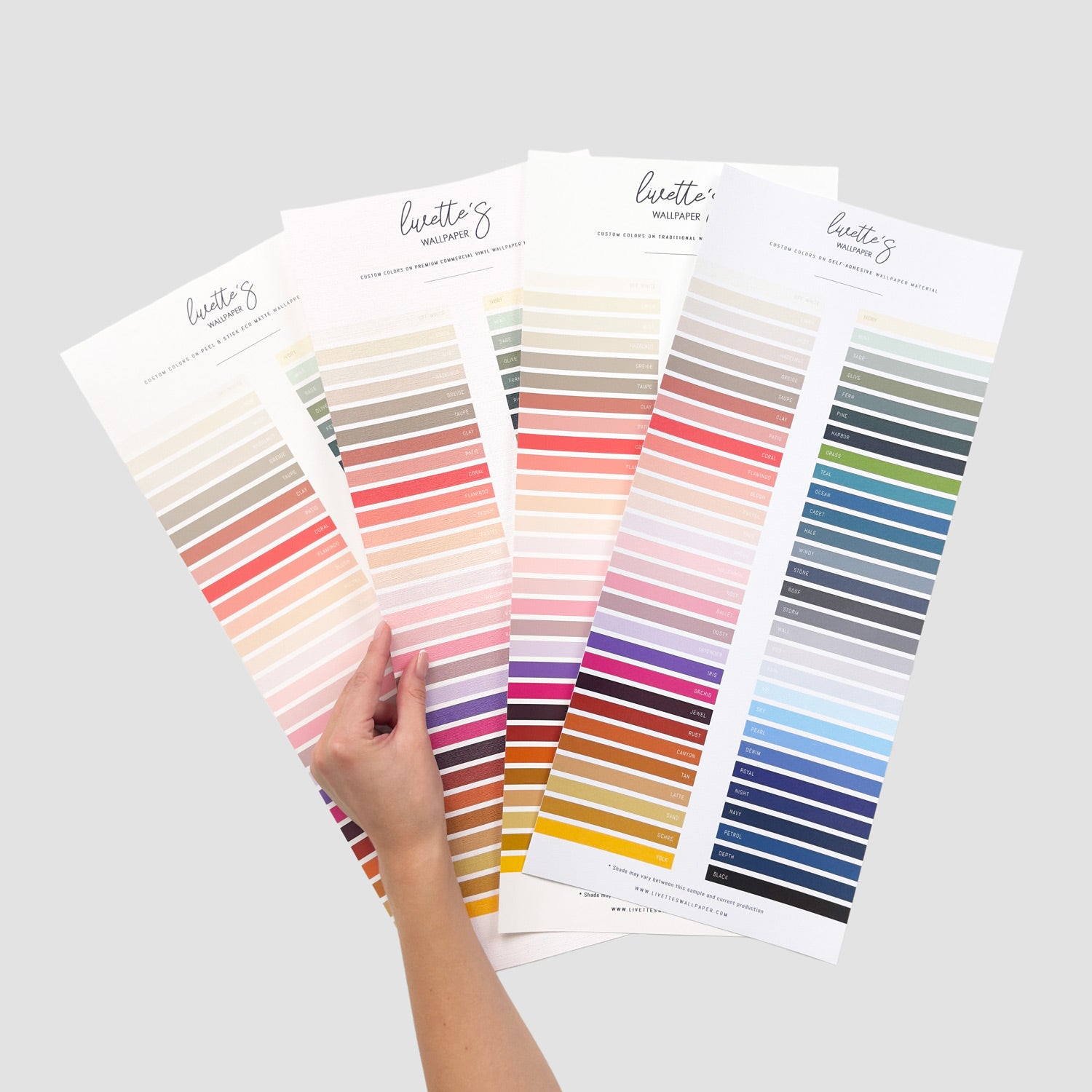 Peel&Stick Eco Matte Wallpaper Color Palette | Livettes Wallpaper