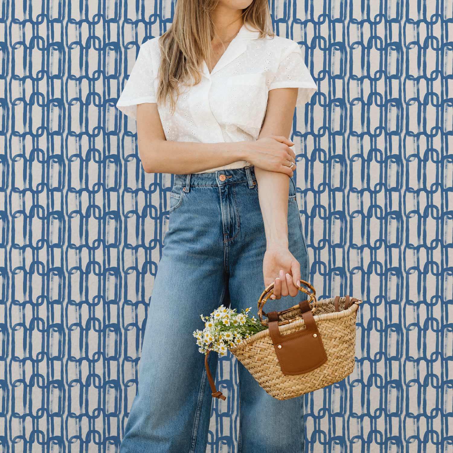 Blue Knitted Pattern Wallpaper | Livette's Wallpaper | Livettes Wallpaper