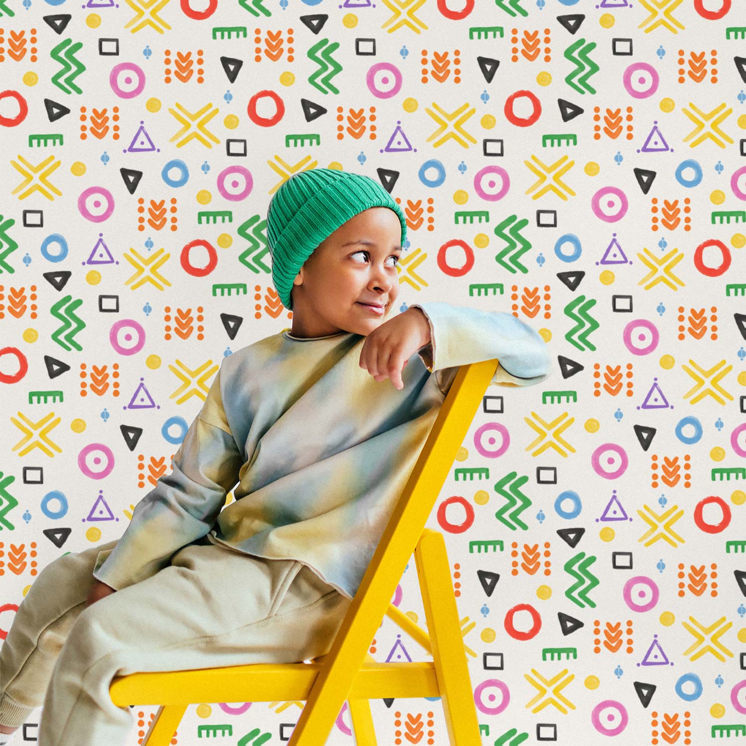 Decorative Symbols Print Wallpaper by Livettes | Livettes Wallpaper