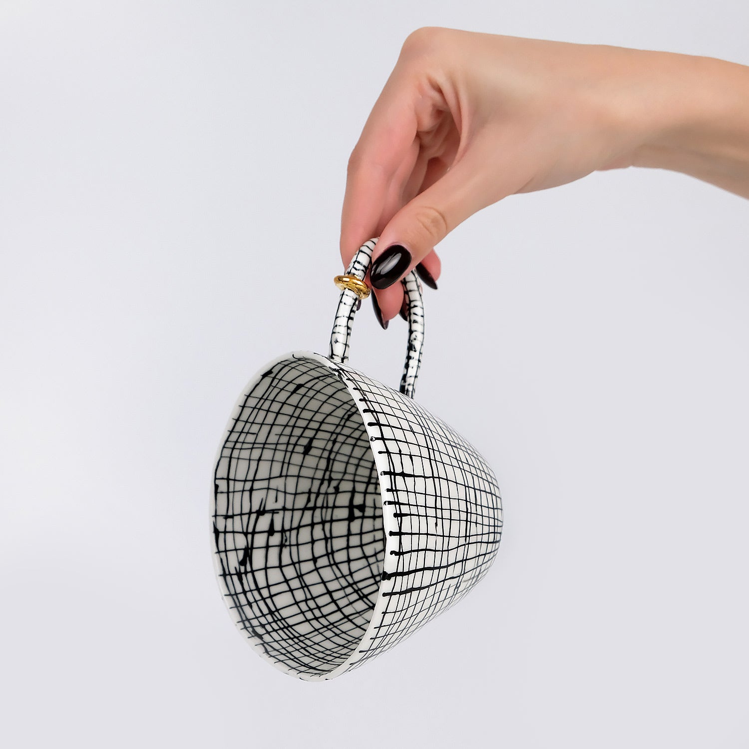 Handmade Porcelain Cup "Tiny Checkers" | Livettes Wallpaper