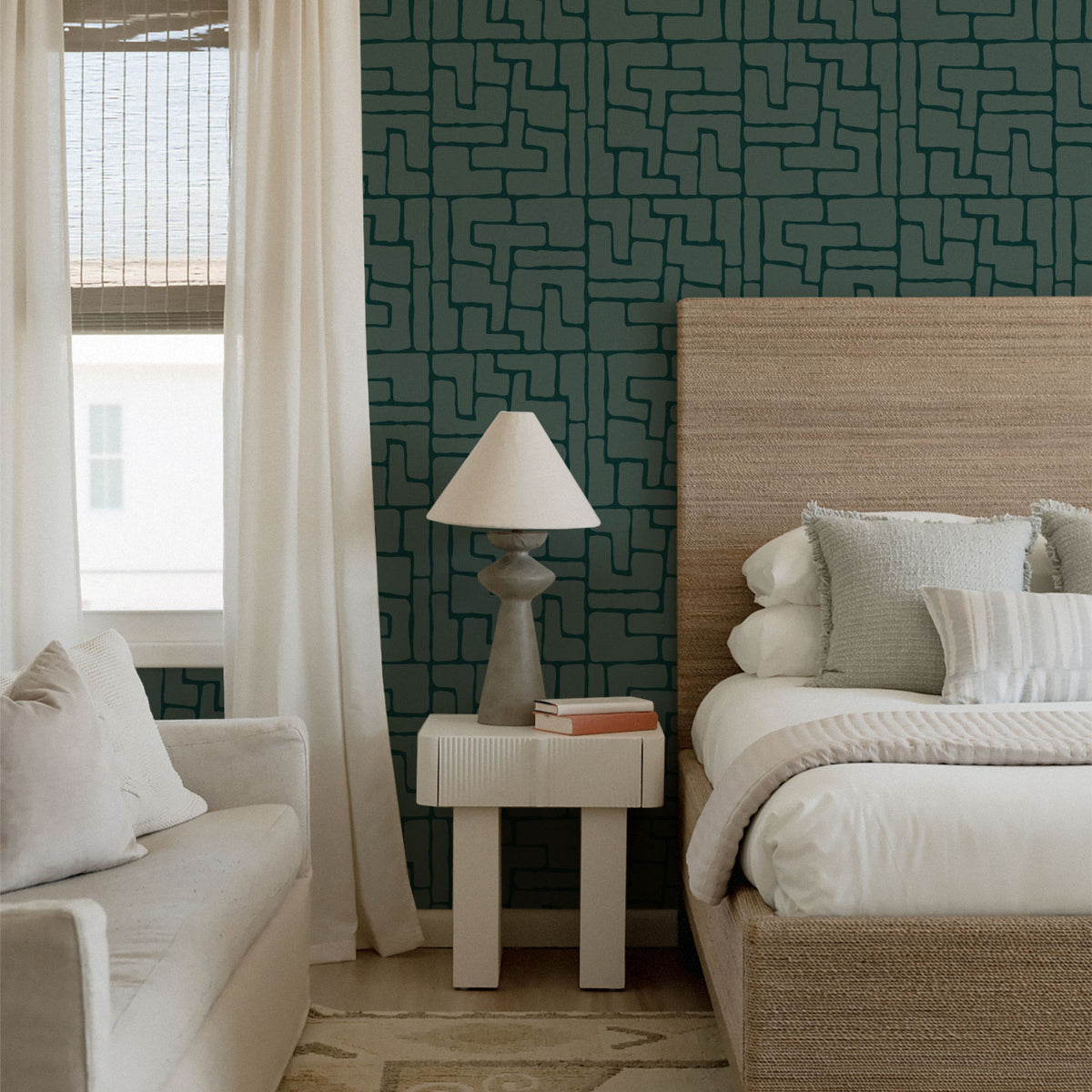 Green Abstract Brick Design Wallpaper | Livettes | Livettes Wallpaper