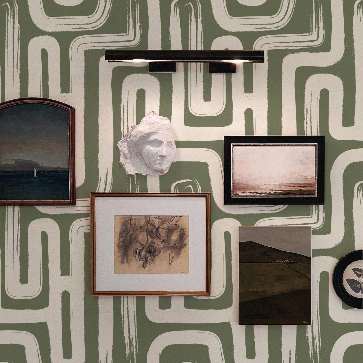 Green Paintbrush Maze Wallpaper | Livettes | Livettes Wallpaper