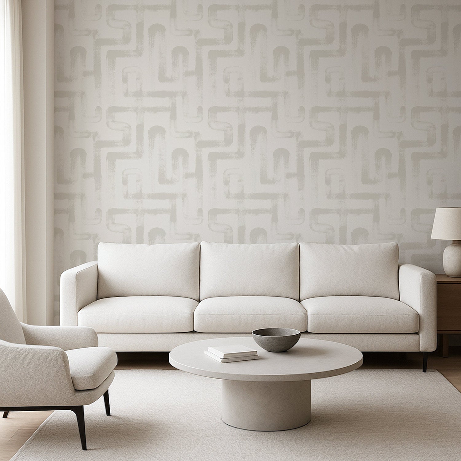 Metro lines wallpaper in neutral colors by Livettes | Livettes Wallpaper UK