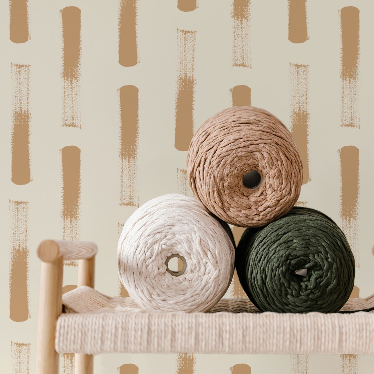 Neutral brush strokes design wallpaper by Livettes | Livettes Wallpaper