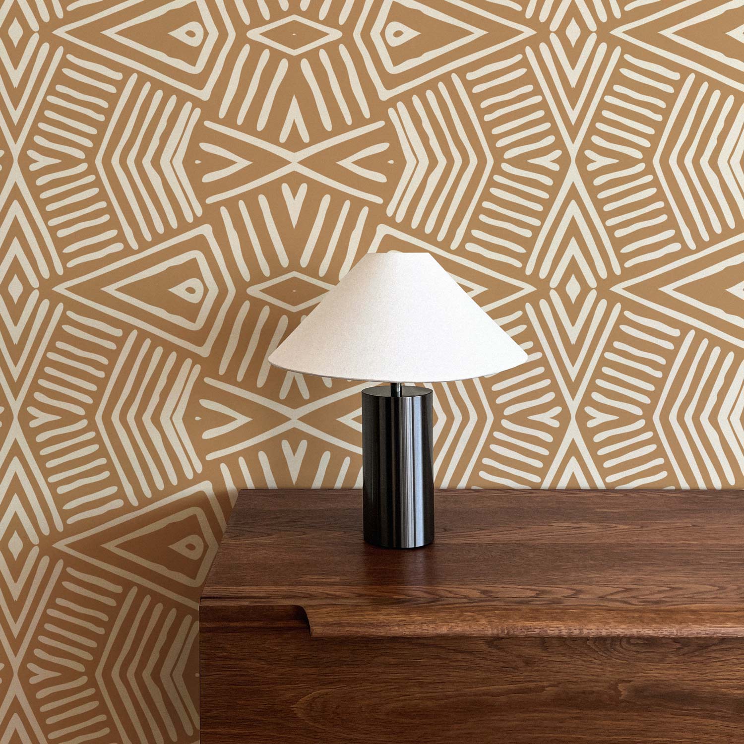 Neutral African design wallpaper by Livettes | Livettes Wallpaper