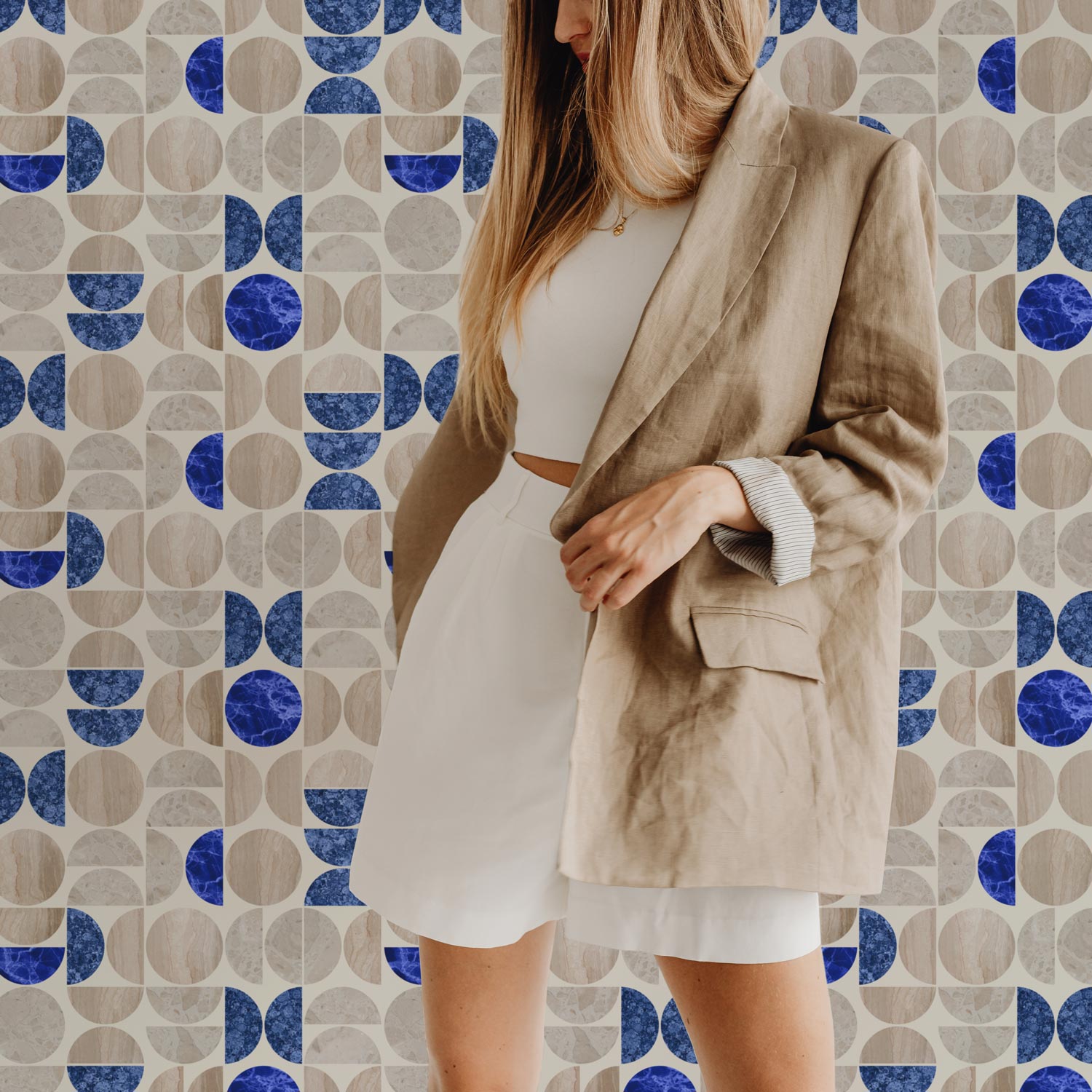 Geometric Blue Marble Removable Wallpaper | Livettes | Livettes Wallpaper