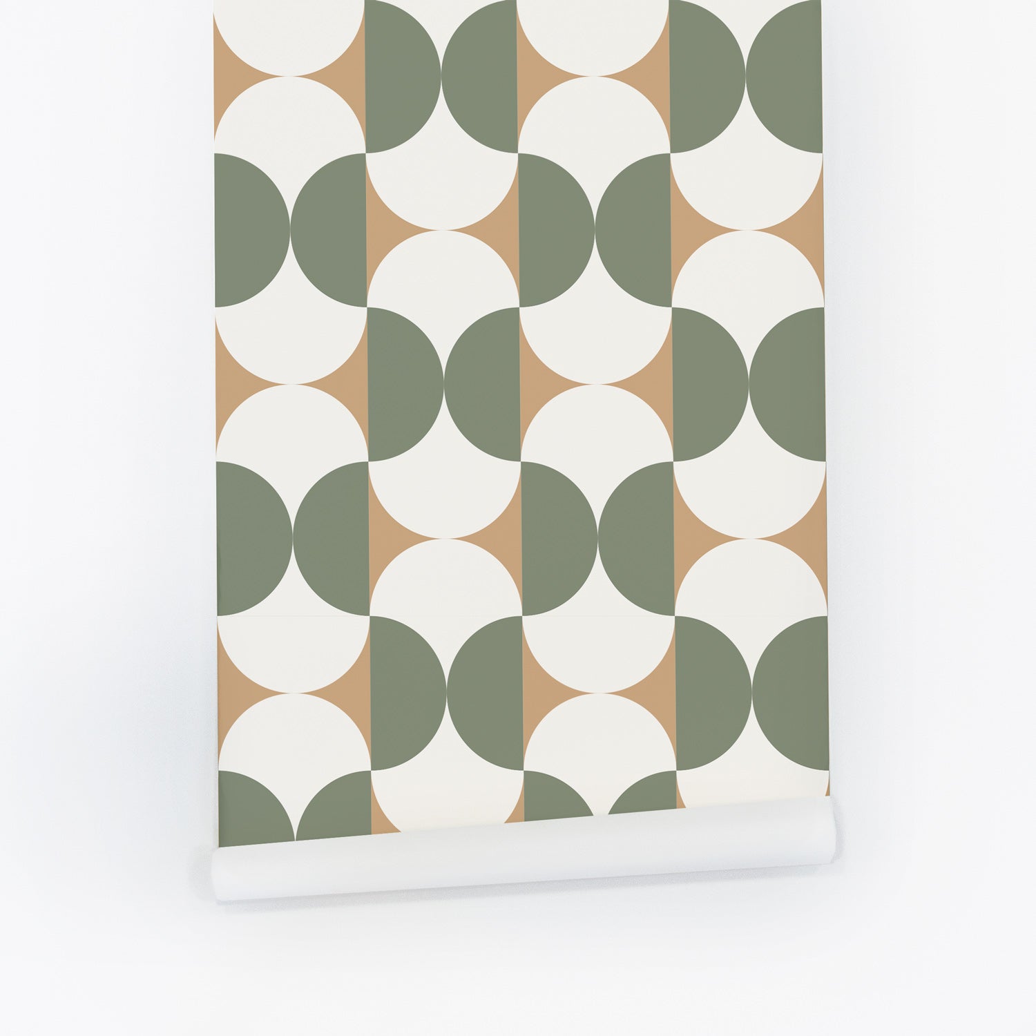 Green Modern Geometric Scallop Print Wallpaper by Livettes | Livettes ...
