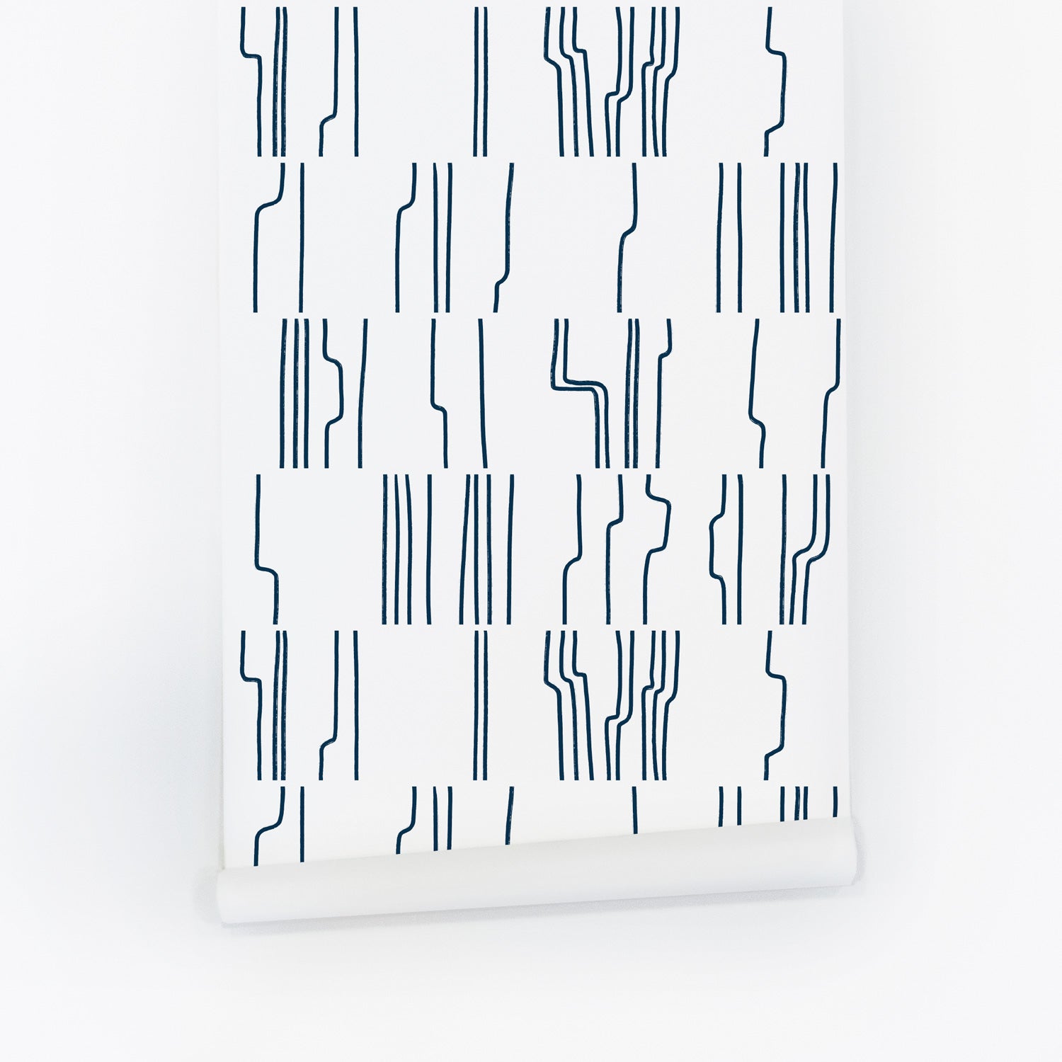Blue Geometric crooked lines wallpaper by Livettes Wallpaper
