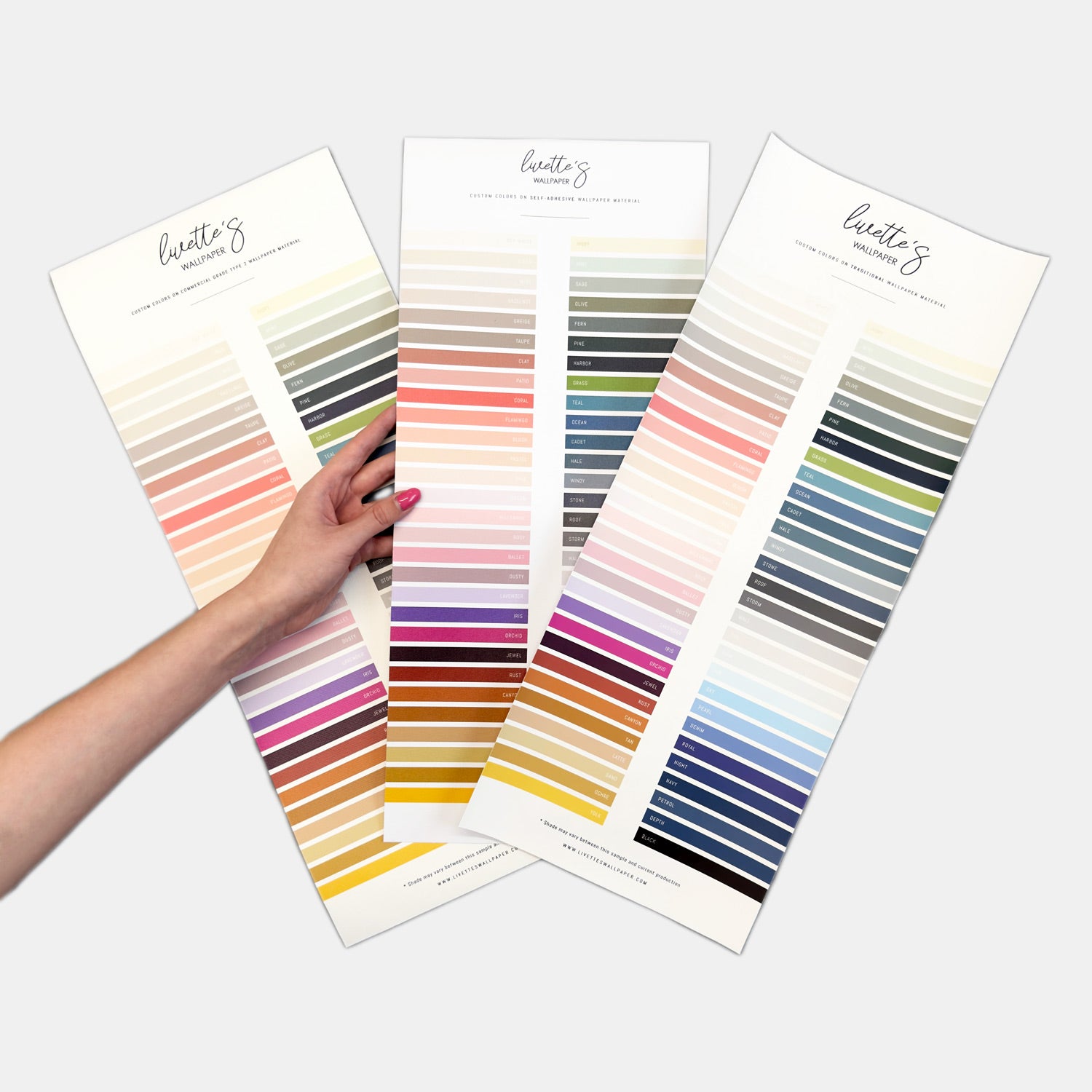 Premium Commercial Vinyl Wallpaper Color Palette | Livettes Wallpaper