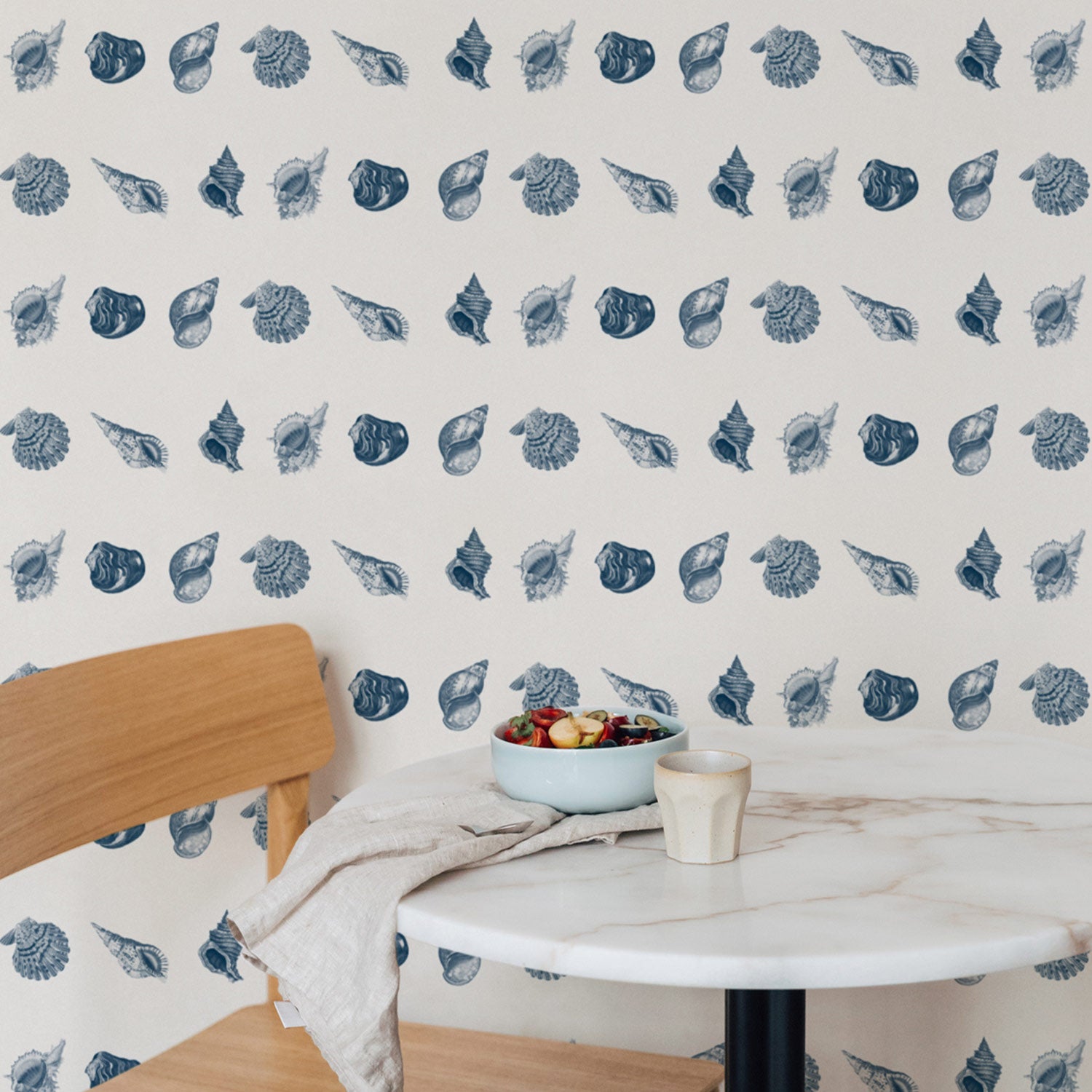 Coastal Shells In Navy | Livettes | Livettes Wallpaper