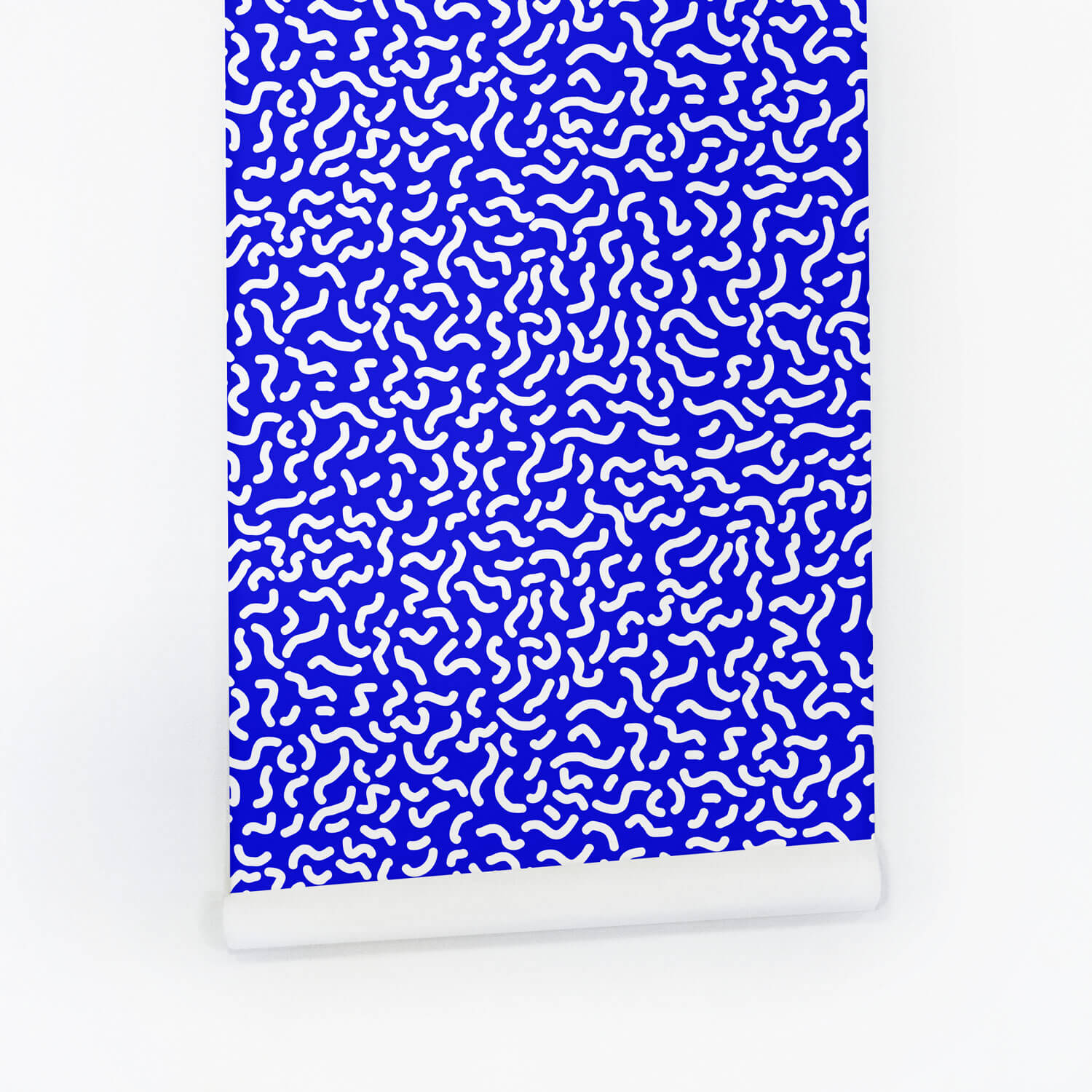 Blue memphis pattern removable wallpaper by Livettes | Livettes Wallpaper