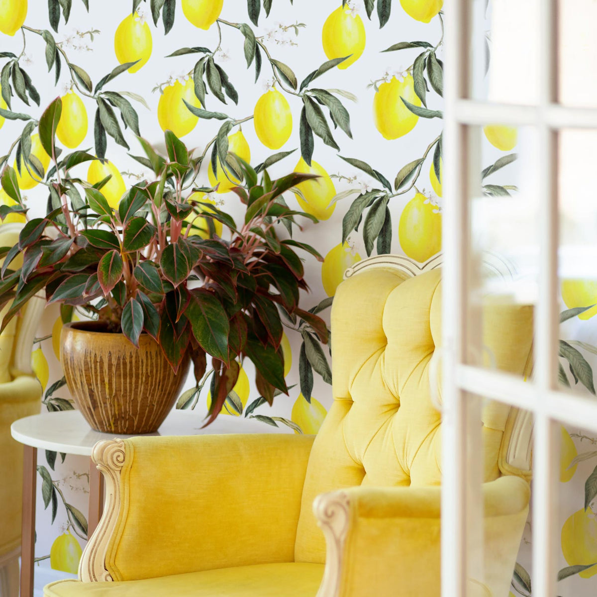 Bright yellow lemon design removable | Livettes | Livettes Wallpaper