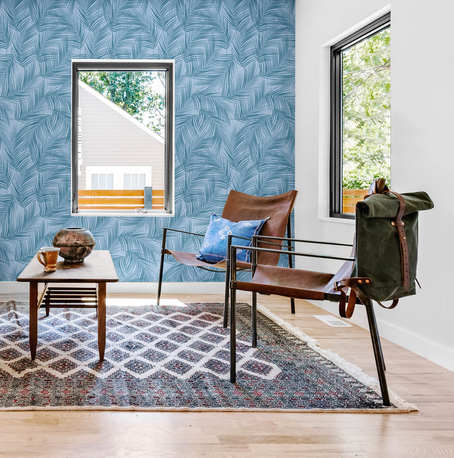 Light blue tropical design wallpaper | Livettes | Livettes Wallpaper