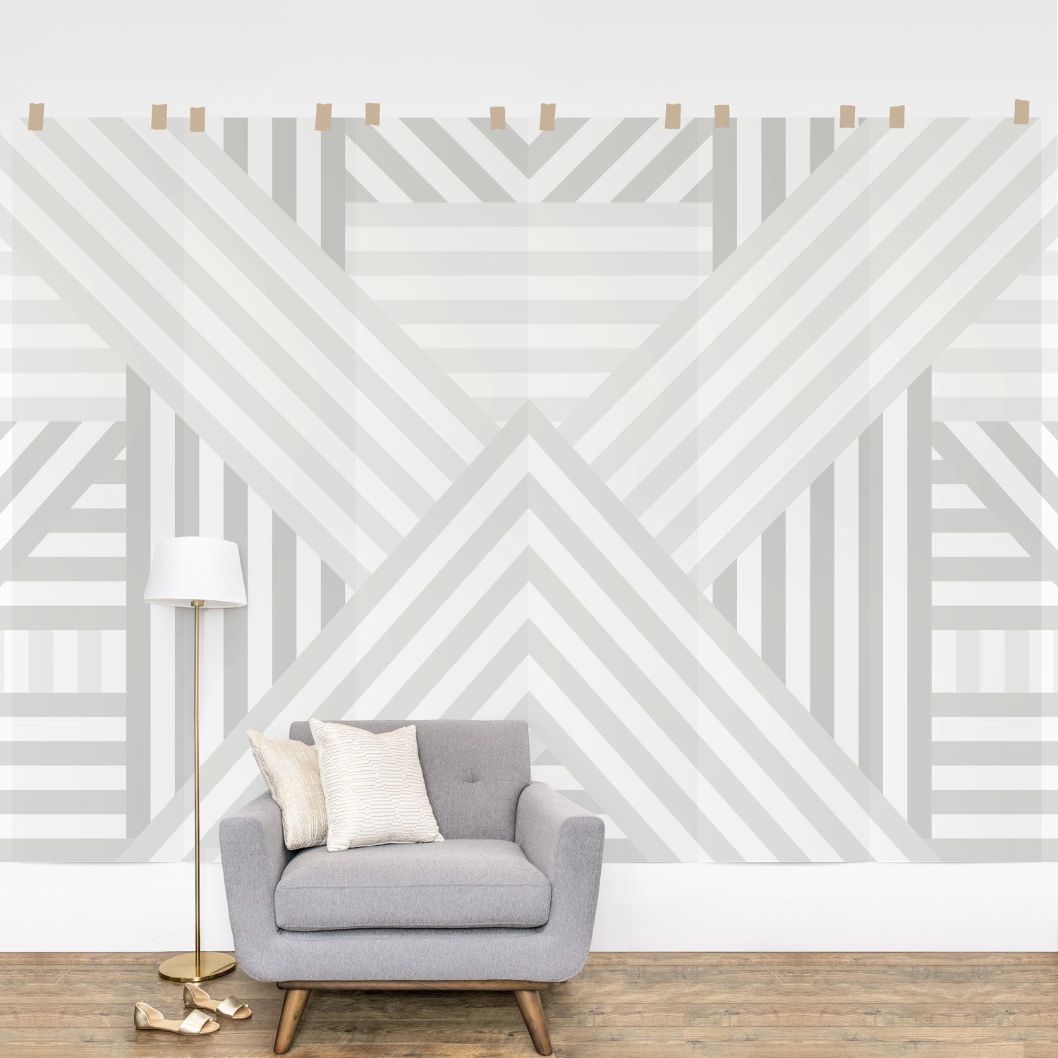 Oversized Geometric Design Wall Mural | Livettes | Livettes Wallpaper