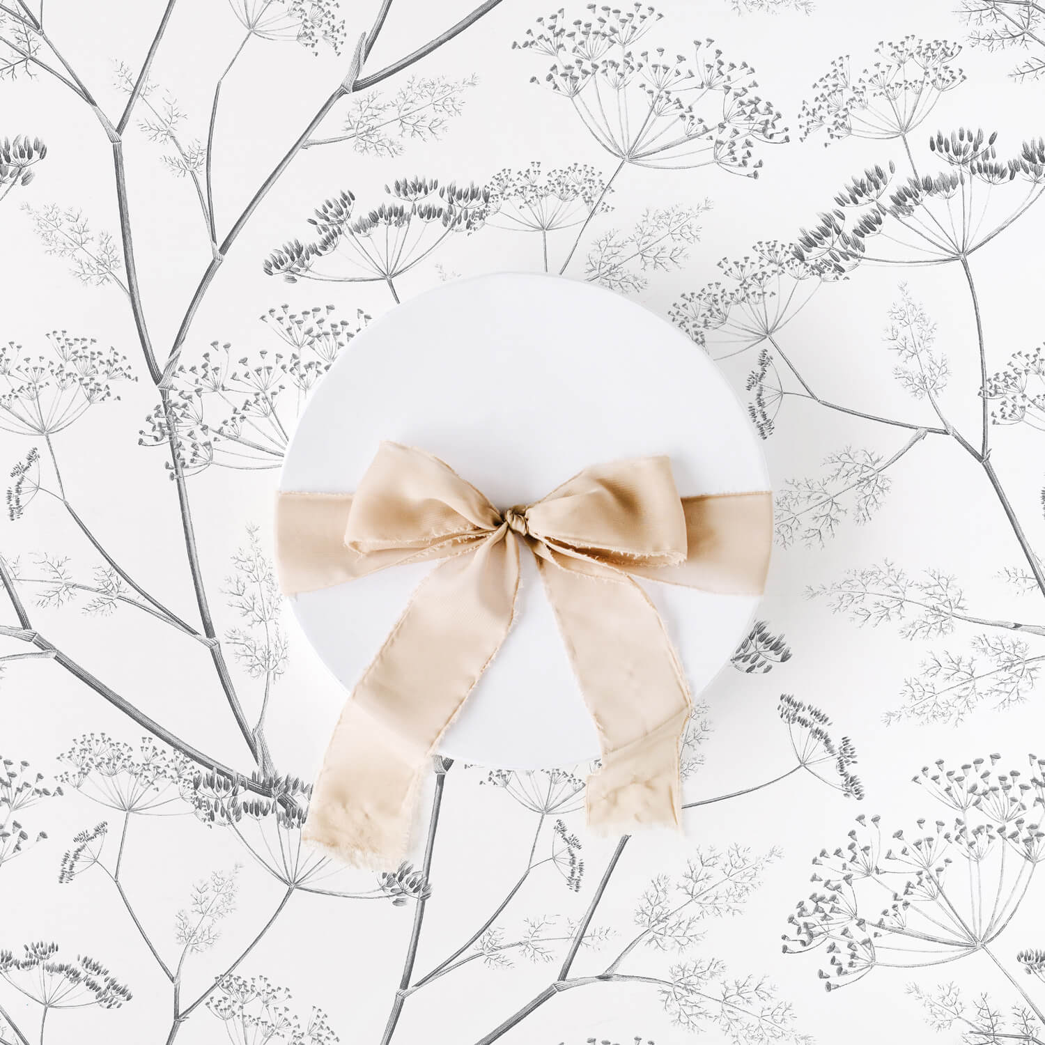 Grey meadow wildflower print removable wallpaper | Livettes | Livettes ...