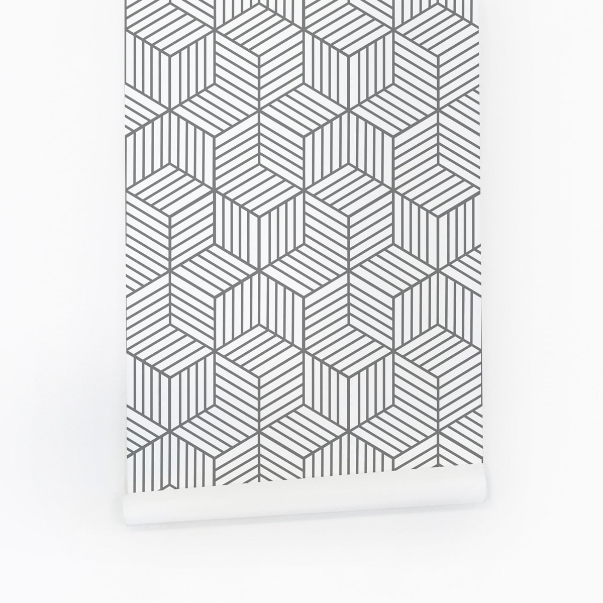 Grey cube design removable wallpaper | Designer wallpaper by Livettes ...