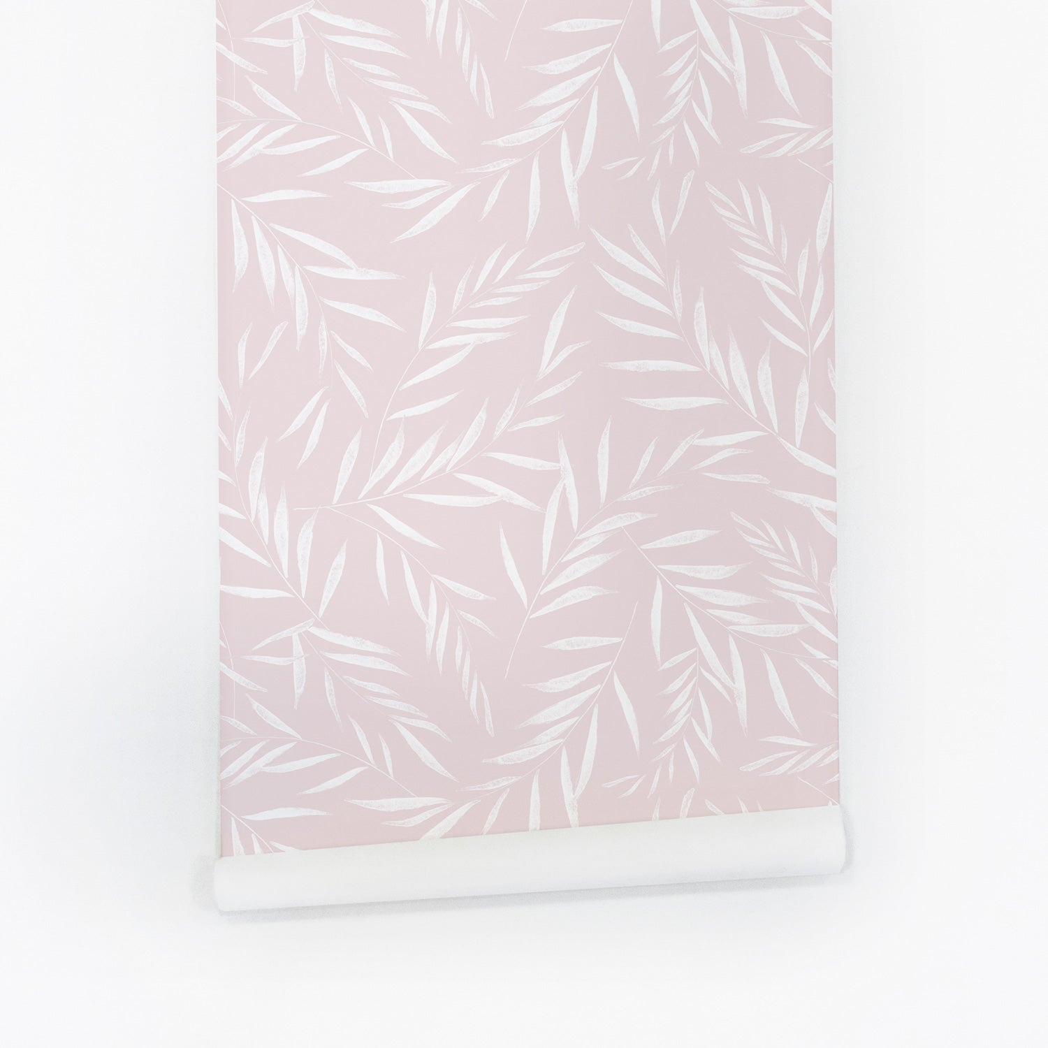Pink botanical leaves removable wallpaper by Livettes | Livettes Wallpaper